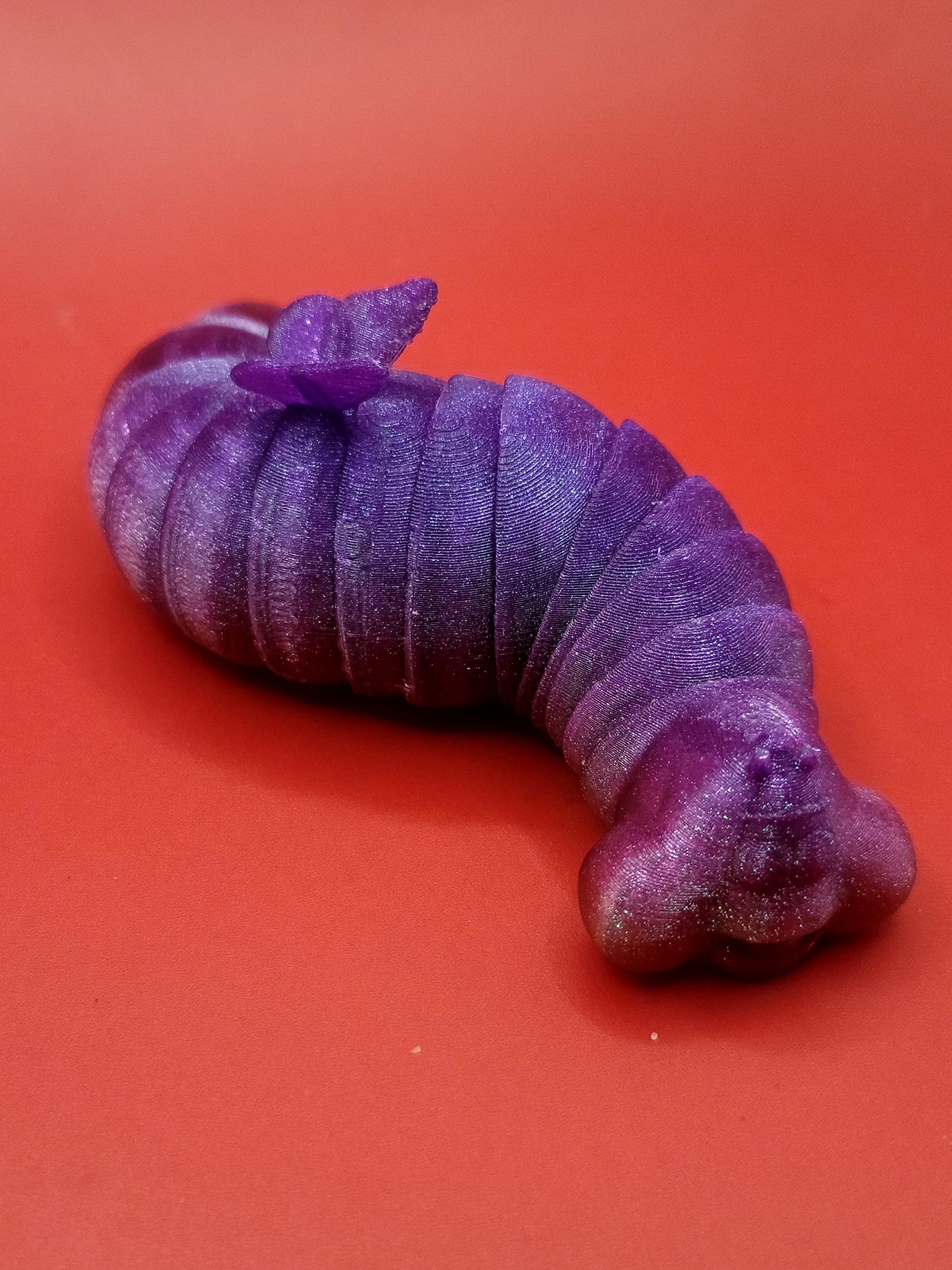 Flexi Fidget Slug - Lg with Butterfly - CriusSwag Crafts